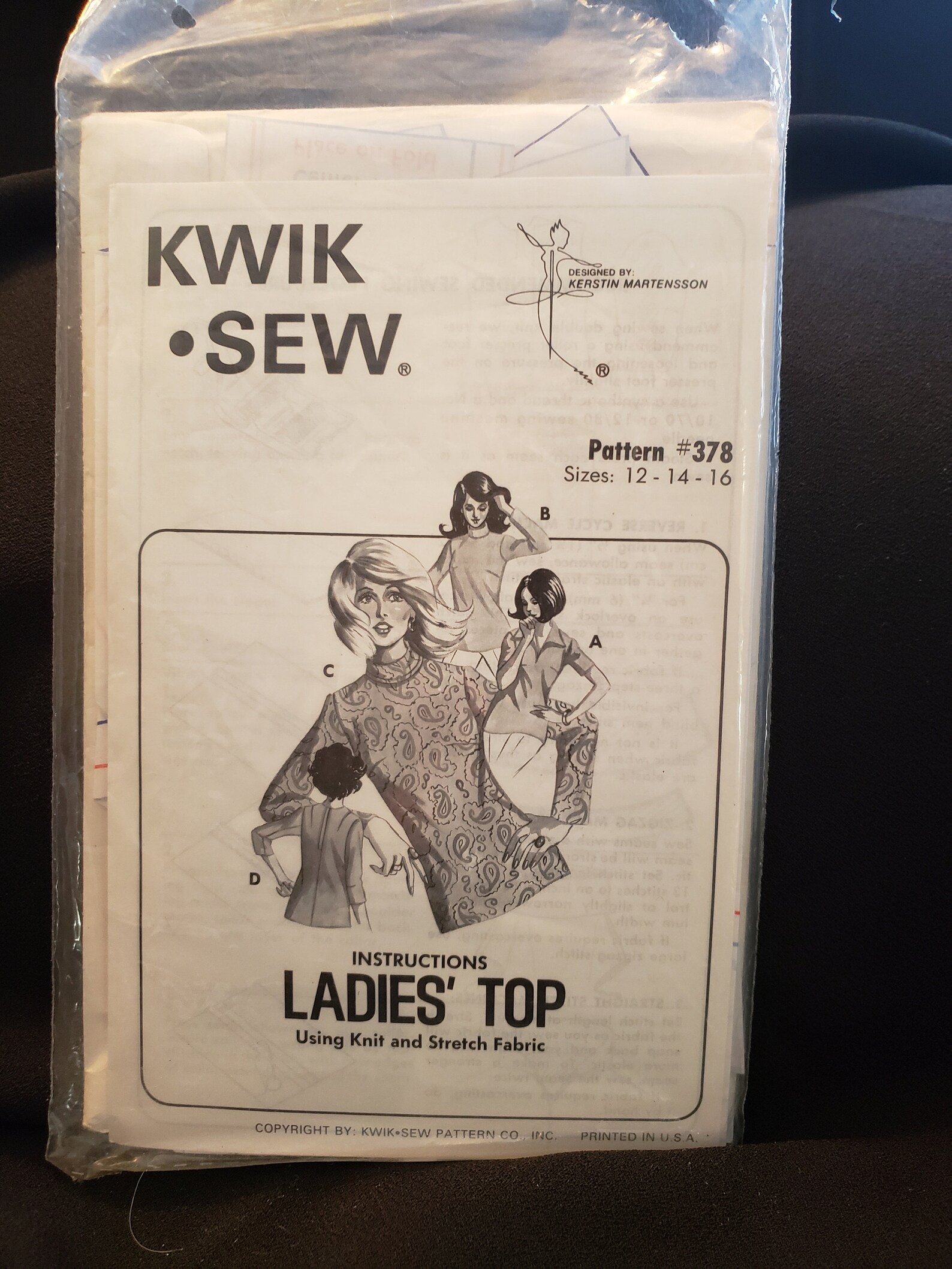 Kwik Sew 378 Sewing Pattern for Ladies Sweaters, Pullover Tops CUT to ...
