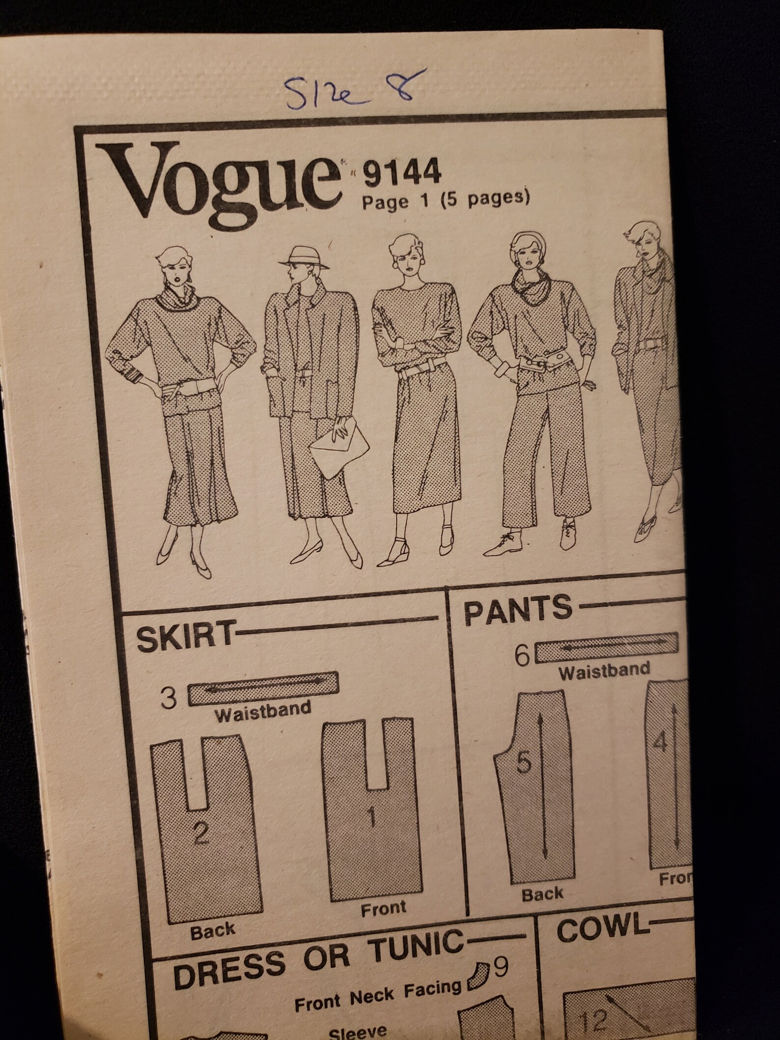 Vogue 9144 Sewing Pattern for Size 8 Ensemble, Jacket, Dress, Tunic ...