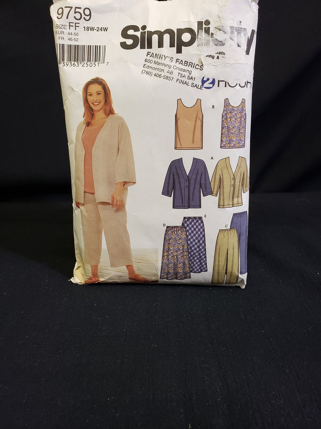 Simplicity 9759 Sewing Pattern for Unlined Jacket, Cropped Pants and ...