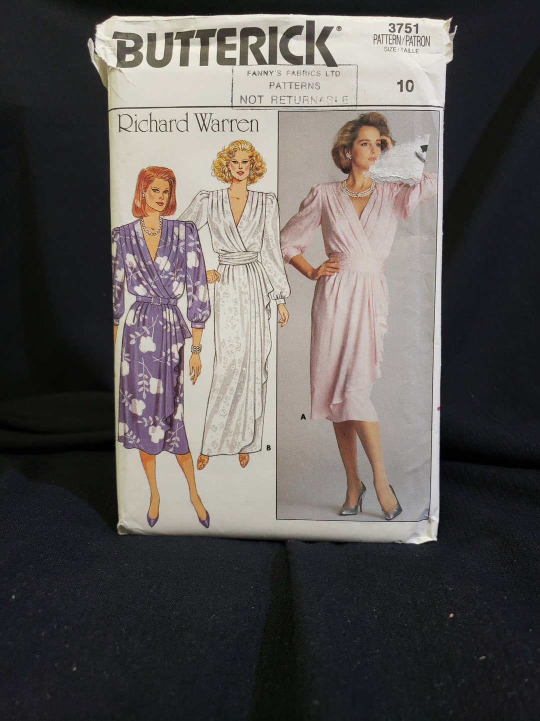 Butterick 3751 Sewing Pattern Richard Warren Misses' Dress Size 10 Mock ...