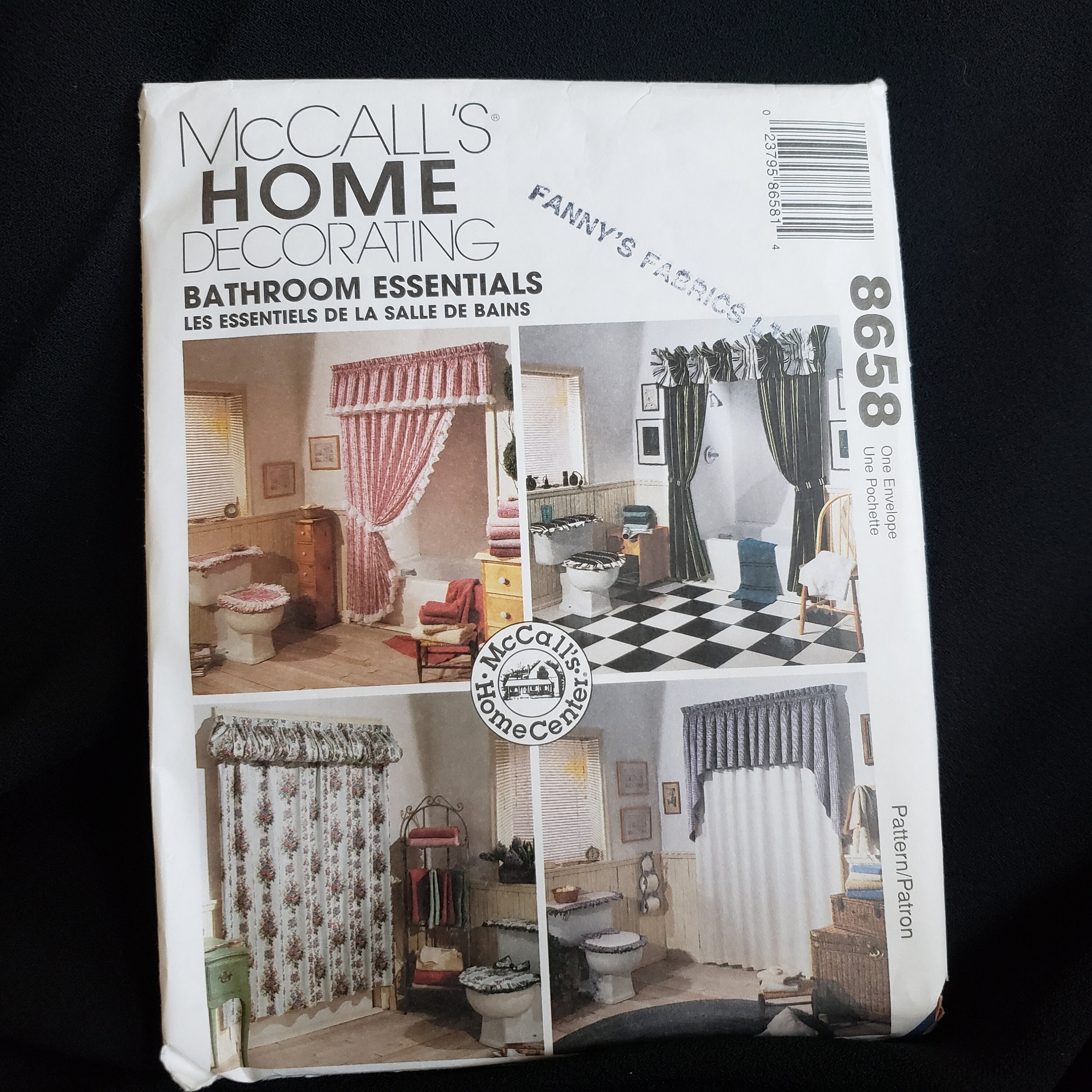 Mccall's 8658 Sewing Pattern for Home Decor, Bathroom Curtain, Shower ...