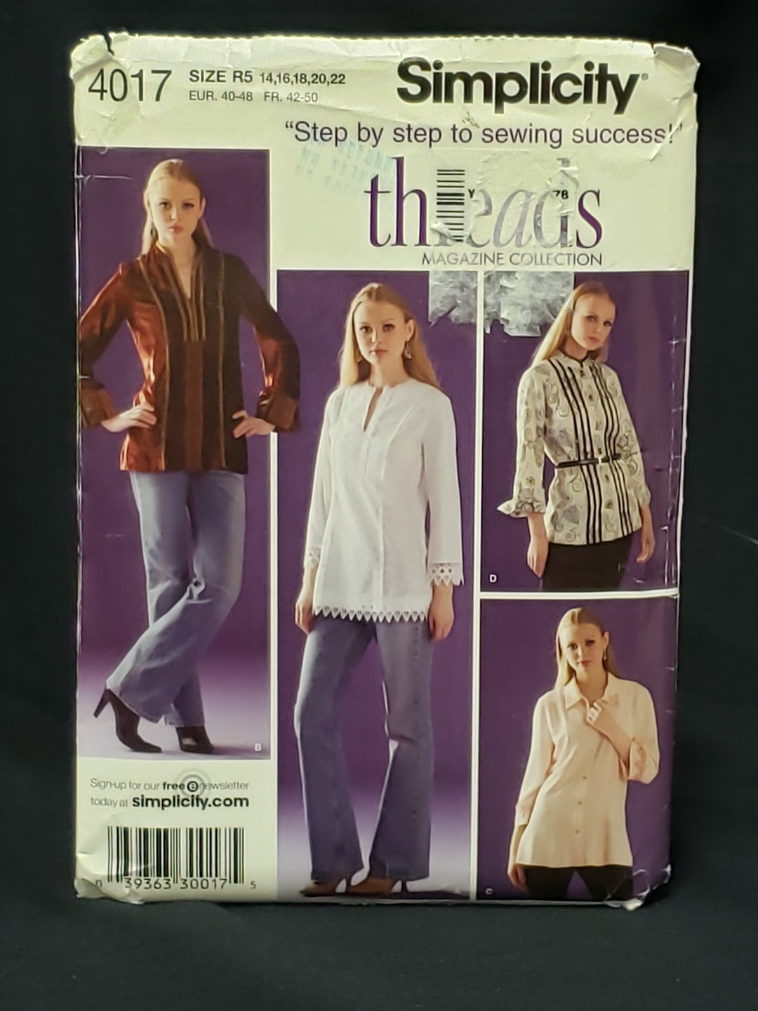 Modèle de couture Simplicity 4017 Tailles 14, 16, 18, 20, 22 pour ...