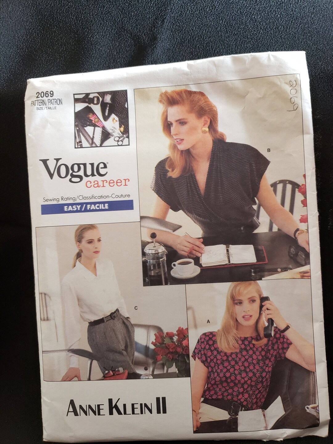 Vogue 2069 Sewing Pattern Anne Klein 11 for Misses Blouse Pullover ...