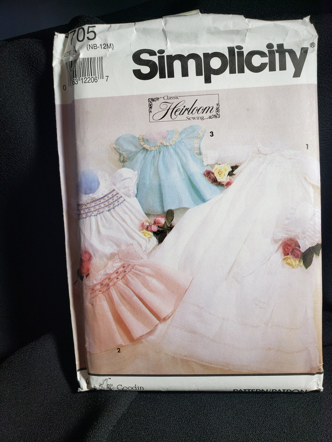 Simplicity 7705 Sewing Pattern, Heirloom Christening Gown, Dress, Slip ...