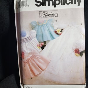 Simplicity 7705 Sewing Pattern, Heirloom Christening Gown, Dress, Slip ...