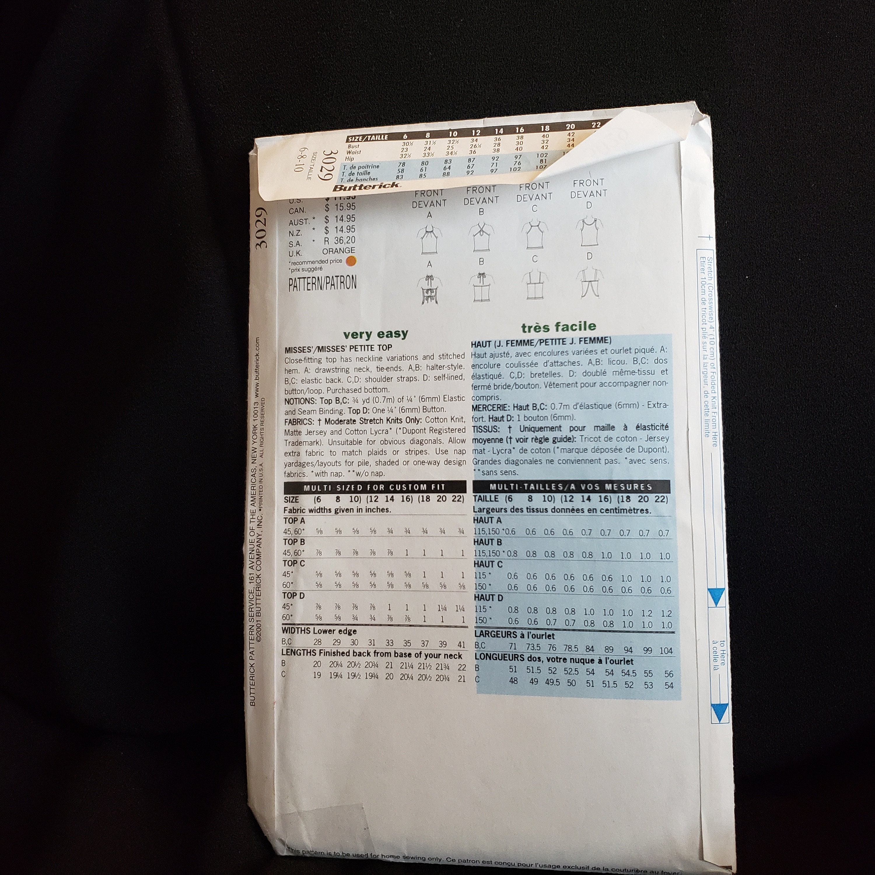 Butterick 3029 Sewing Pattern for Very Easy Close Fitting - Etsy