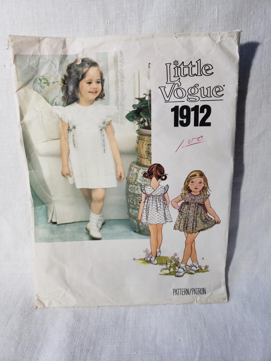 Little Vogue 1912 Sewing Pattern for Size 2 Toddler Dress Cut Pattern ...
