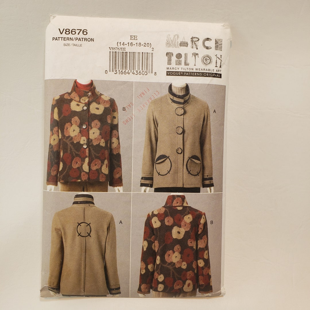 Vogue 8676 Marci Tilton Sewing Pattern Art Jacket Plus Size - Etsy