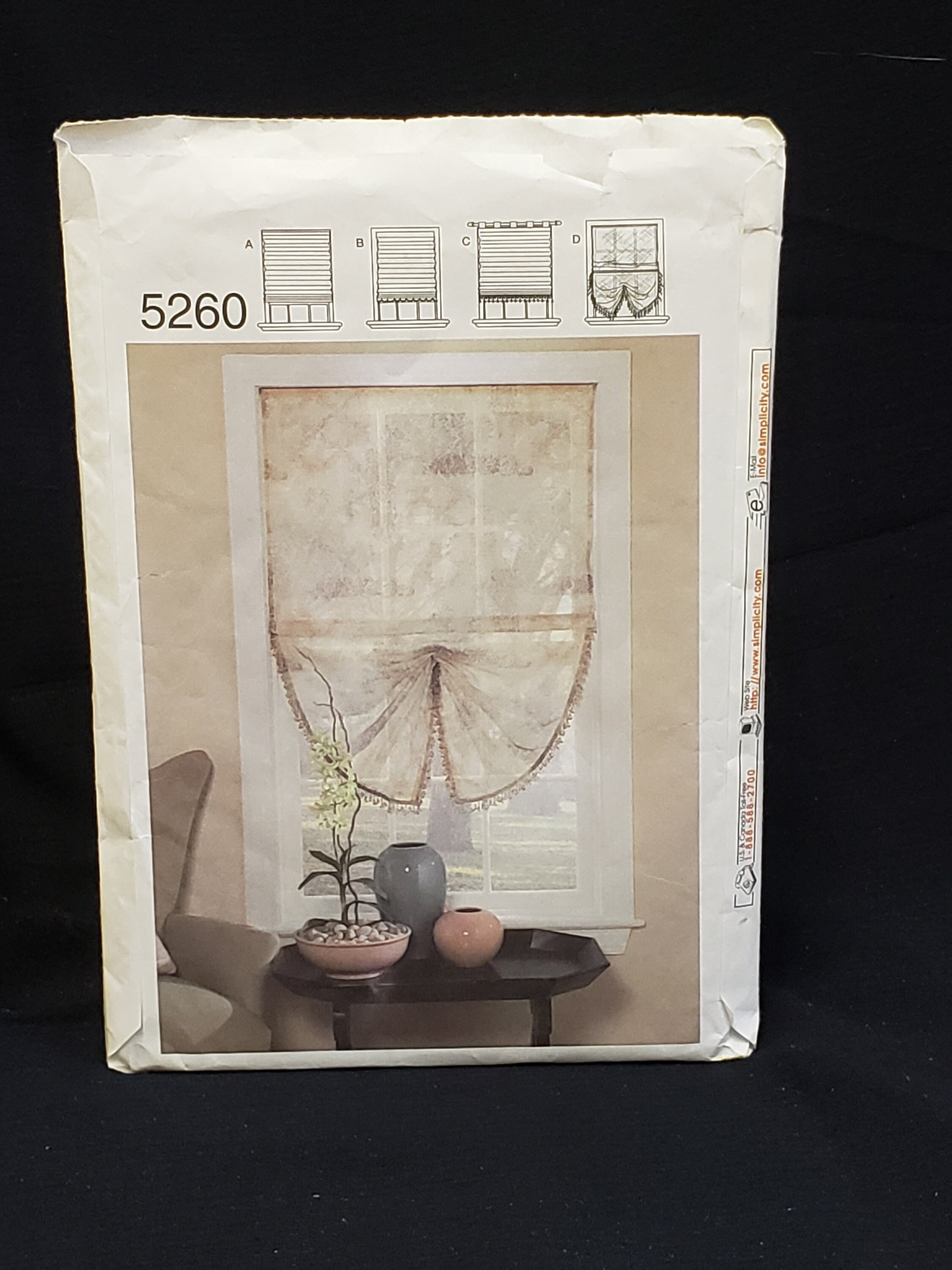 Roman Shades, Simplicity 5260 Sewing Patterns for Dummies, UNCUT, FF ...