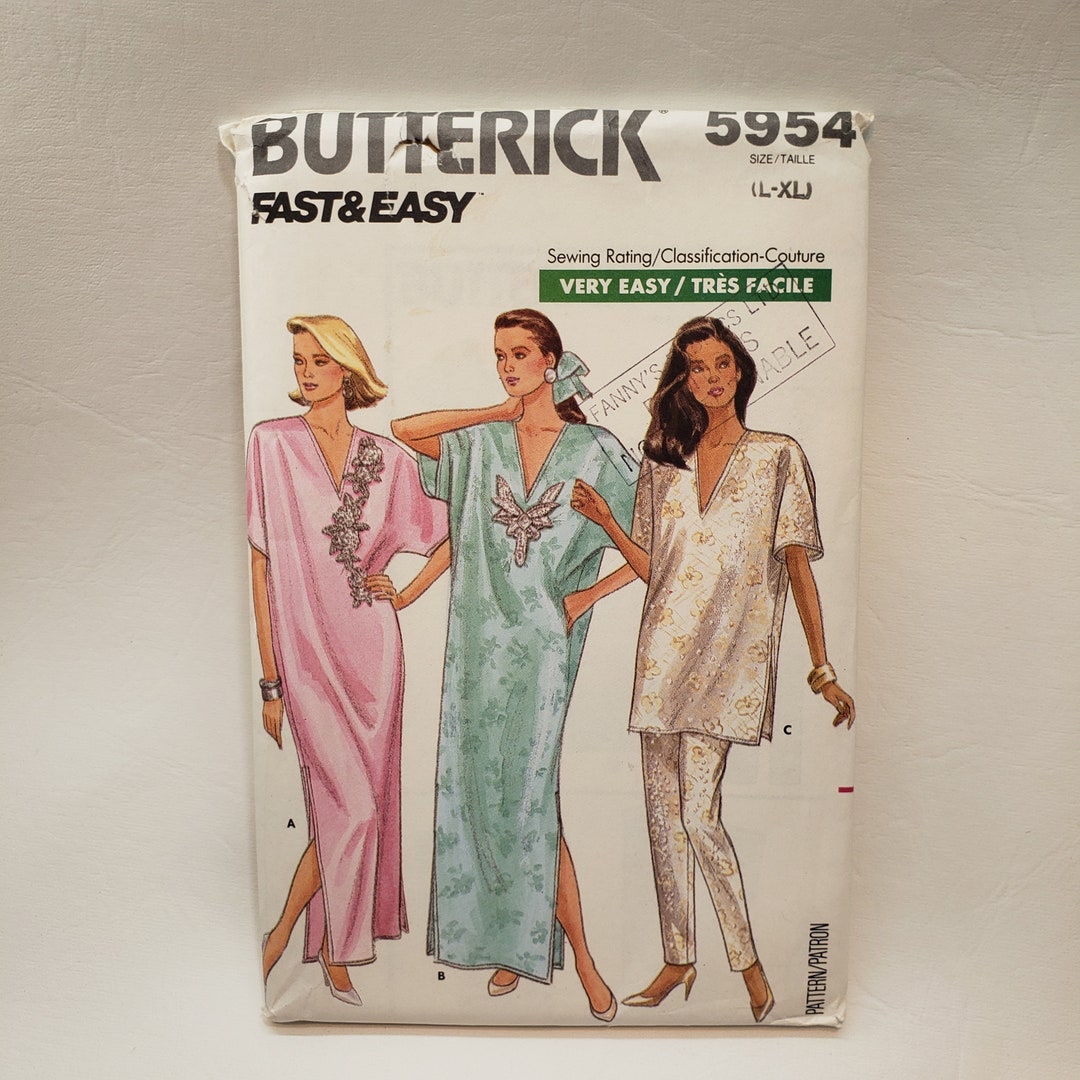 Butterick 5954 Sewing Pattern for Pullover Caftan, Tunic and Pants ...