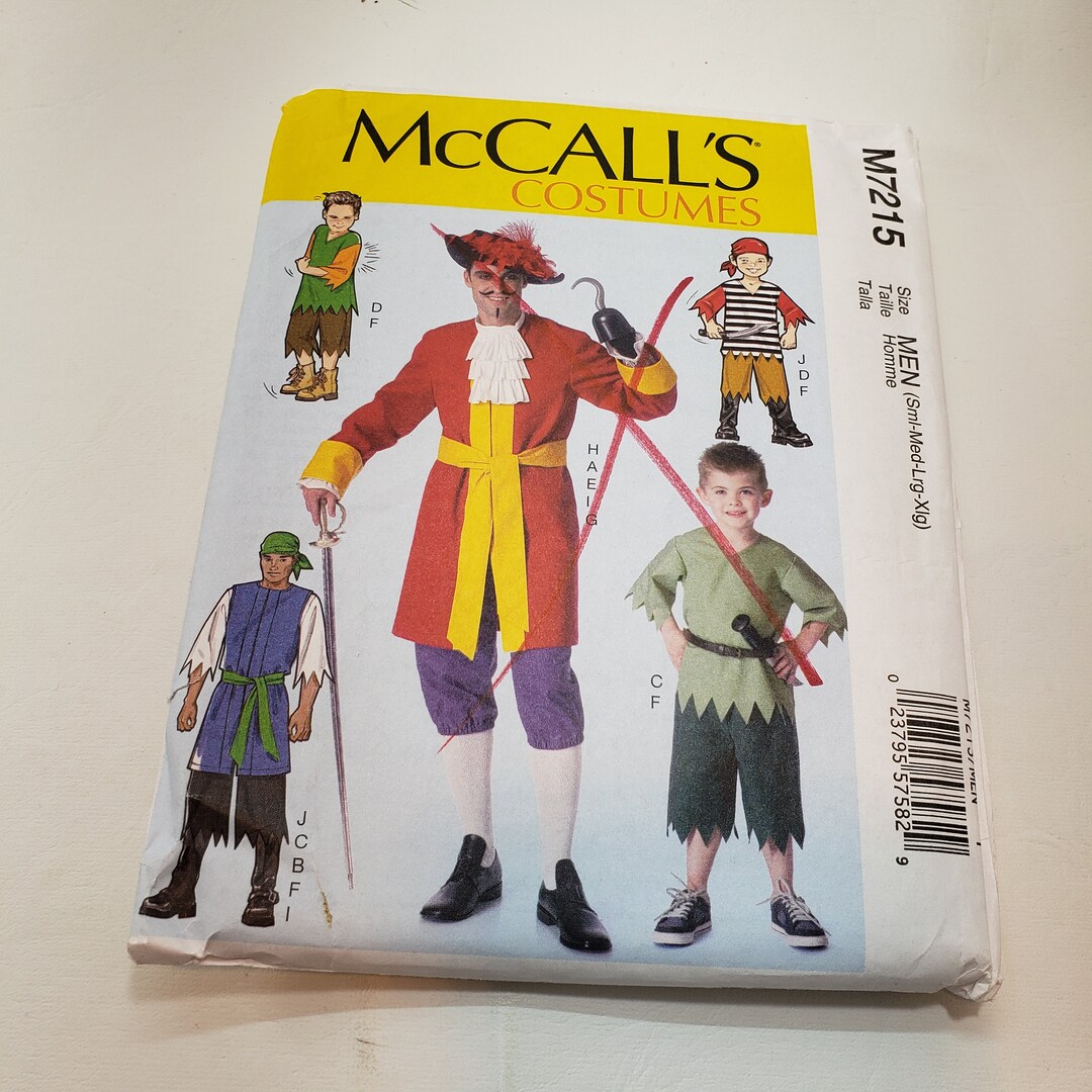 Mccall's 7215, M7215 Sewing Pattern, Men, Kids Costumes for Pirate ...