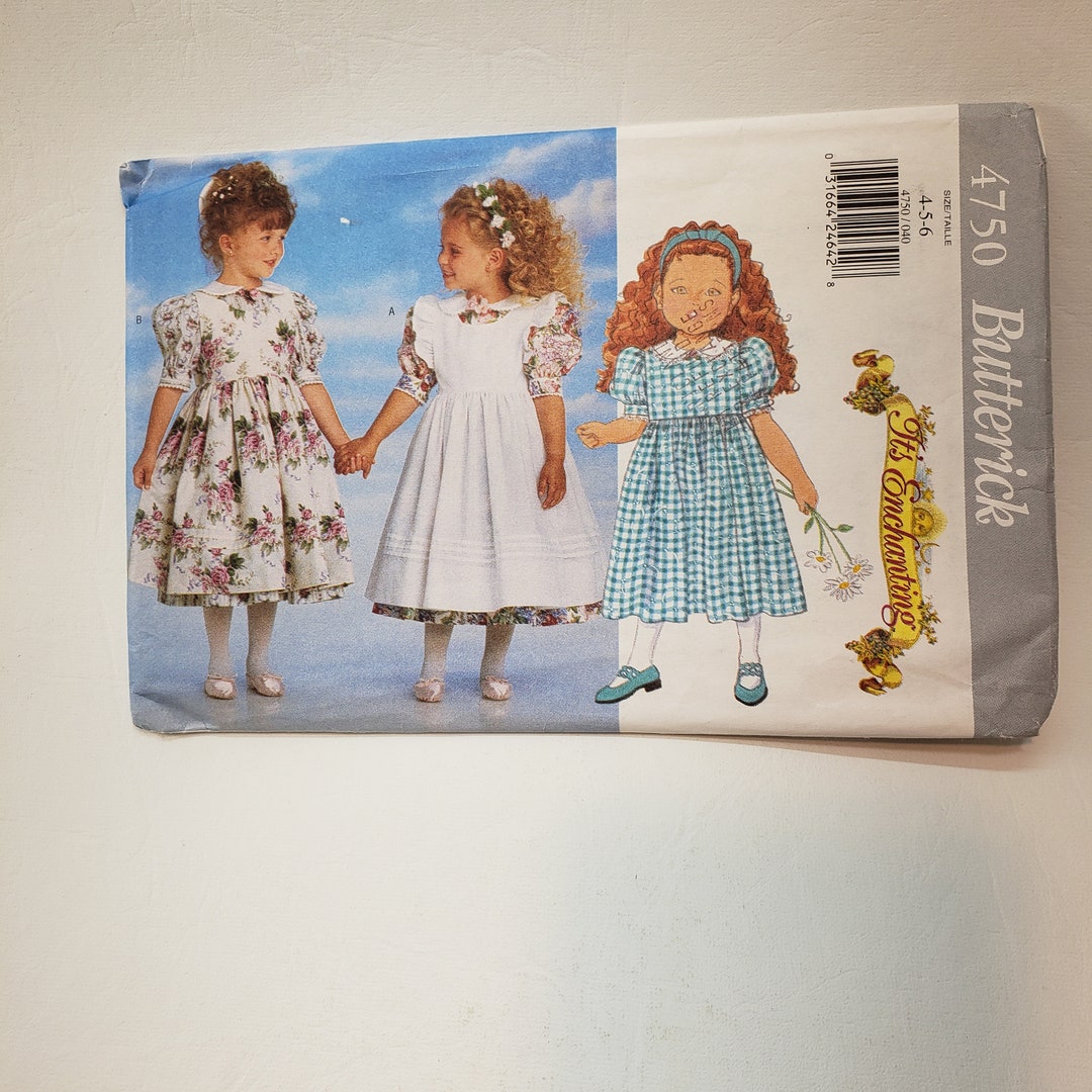 Butterick 4750 Sewing Pattern Toddler/childrens Dress and Pinafore ...