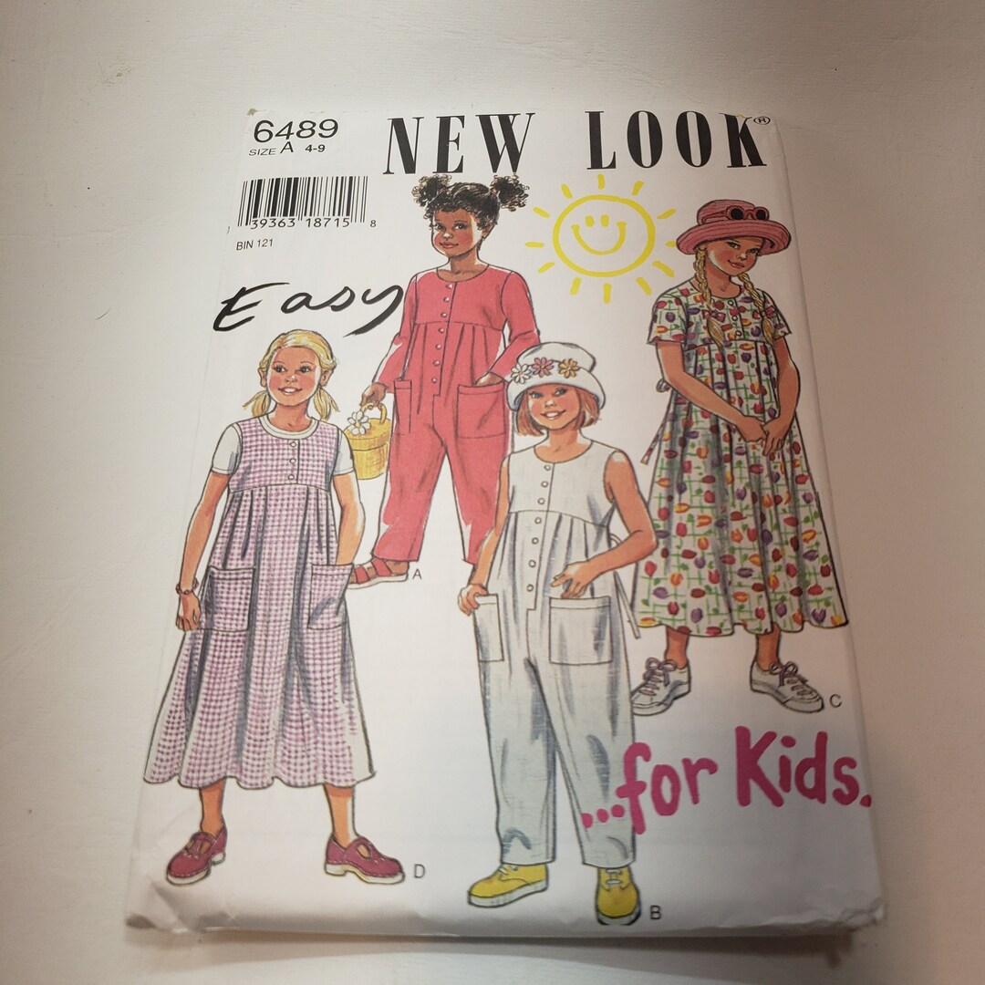 New Look 6489 Sewing Pattern Kids Jumpsuit or Jumper, Empire Waist, Big ...