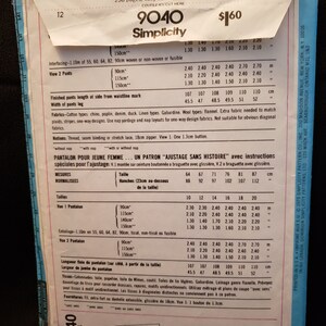 Simplicity 9040 Sewing Pattern for Well Fitting Pant - Special ...