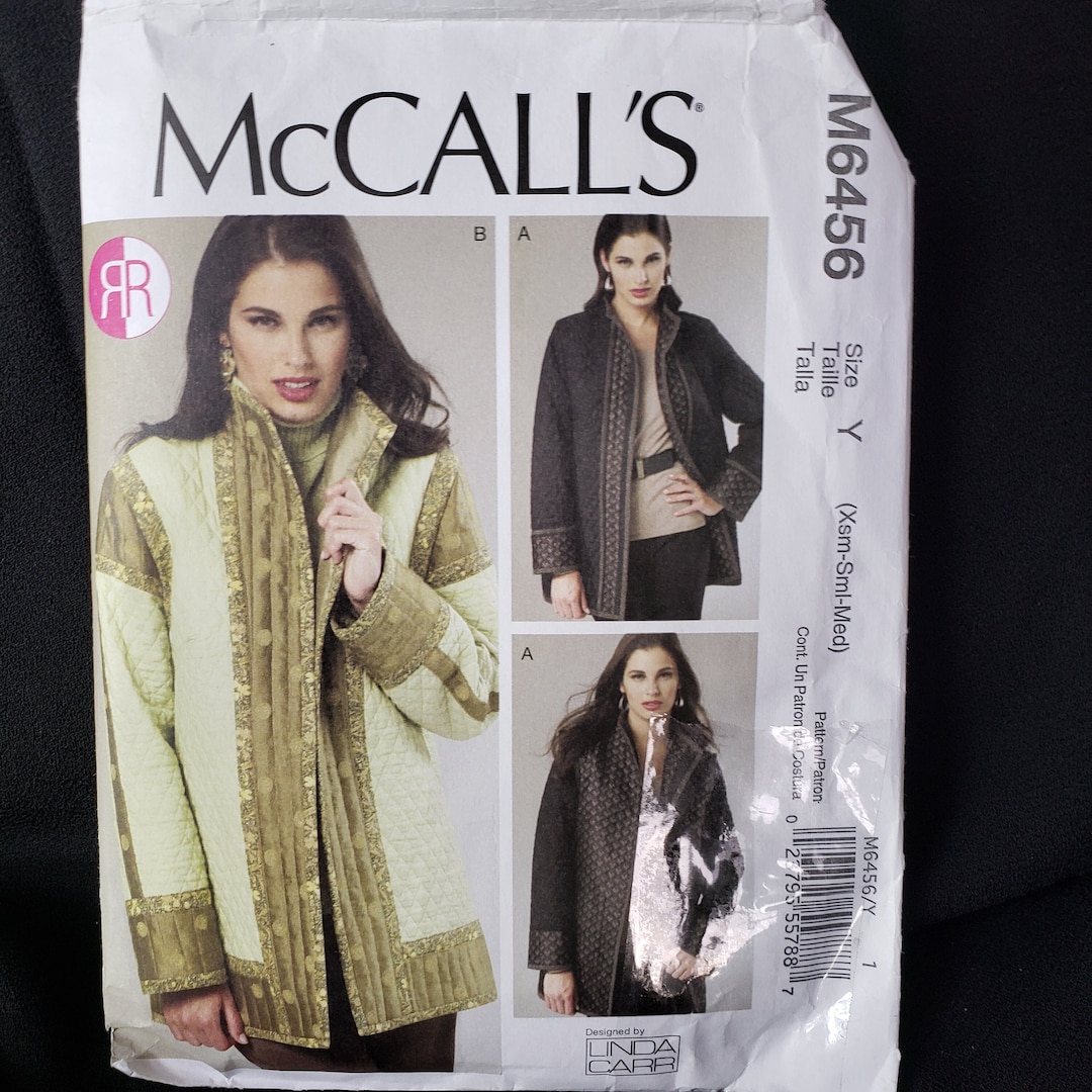 Mccall's 6456 Sewing Pattern for Reversible and Lined Loose Fitting ...