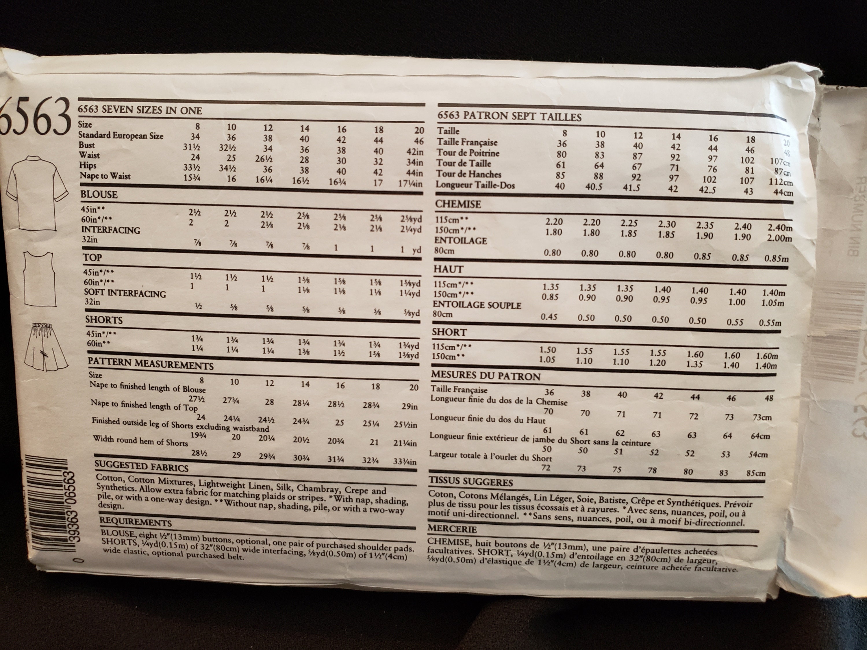 New Look 6563 Sewing Pattern for Shorts, Tank and Shirt - Front Pockets ...