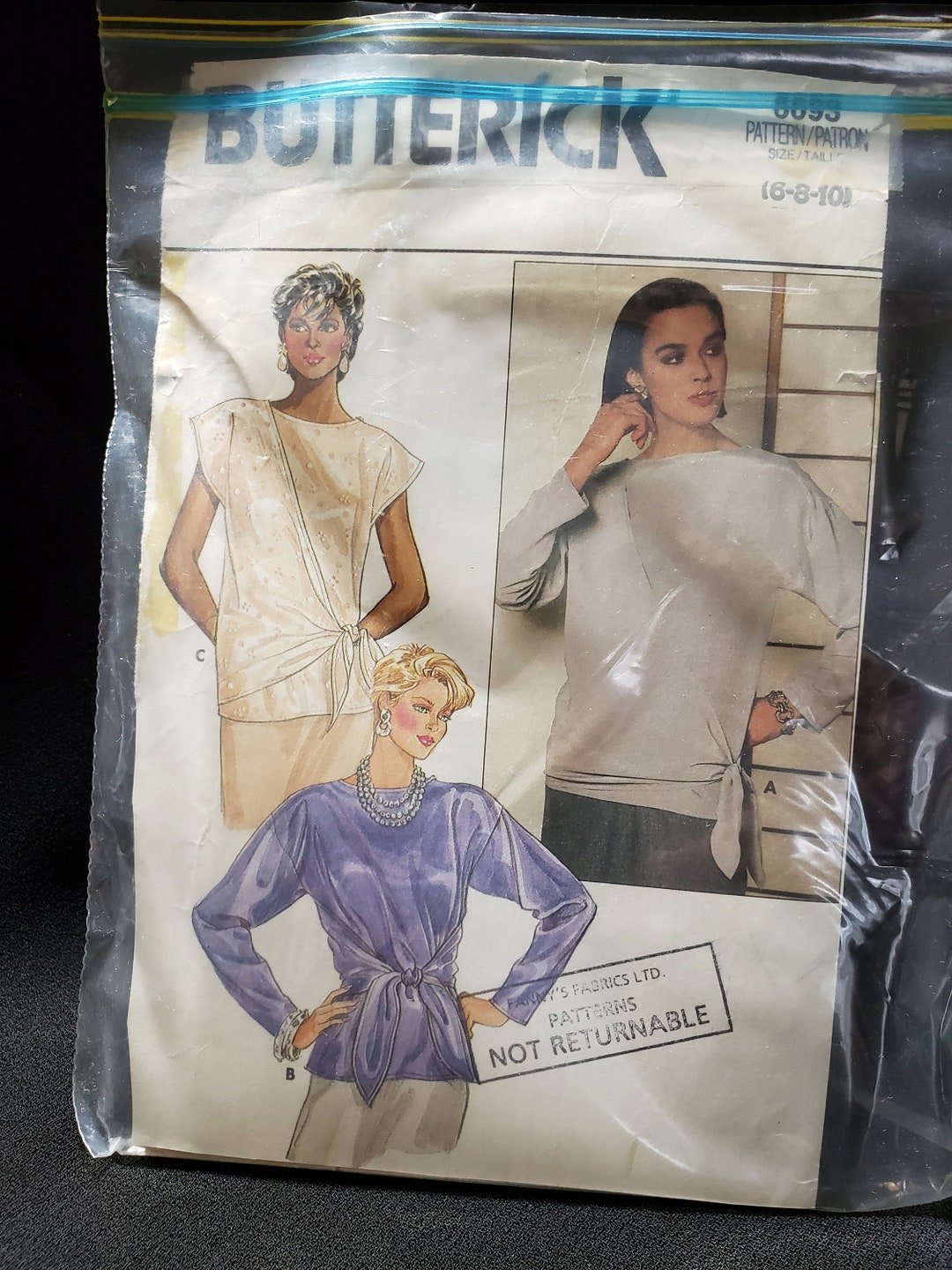Butterick 6693 Sewing Pattern for Misses Loose Fitting Pullover Top ...