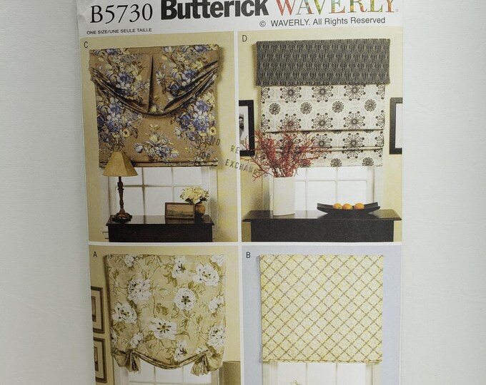 Butterick 5730, Sewing Pattern Waverly Window Coverings, Roman Shade ...