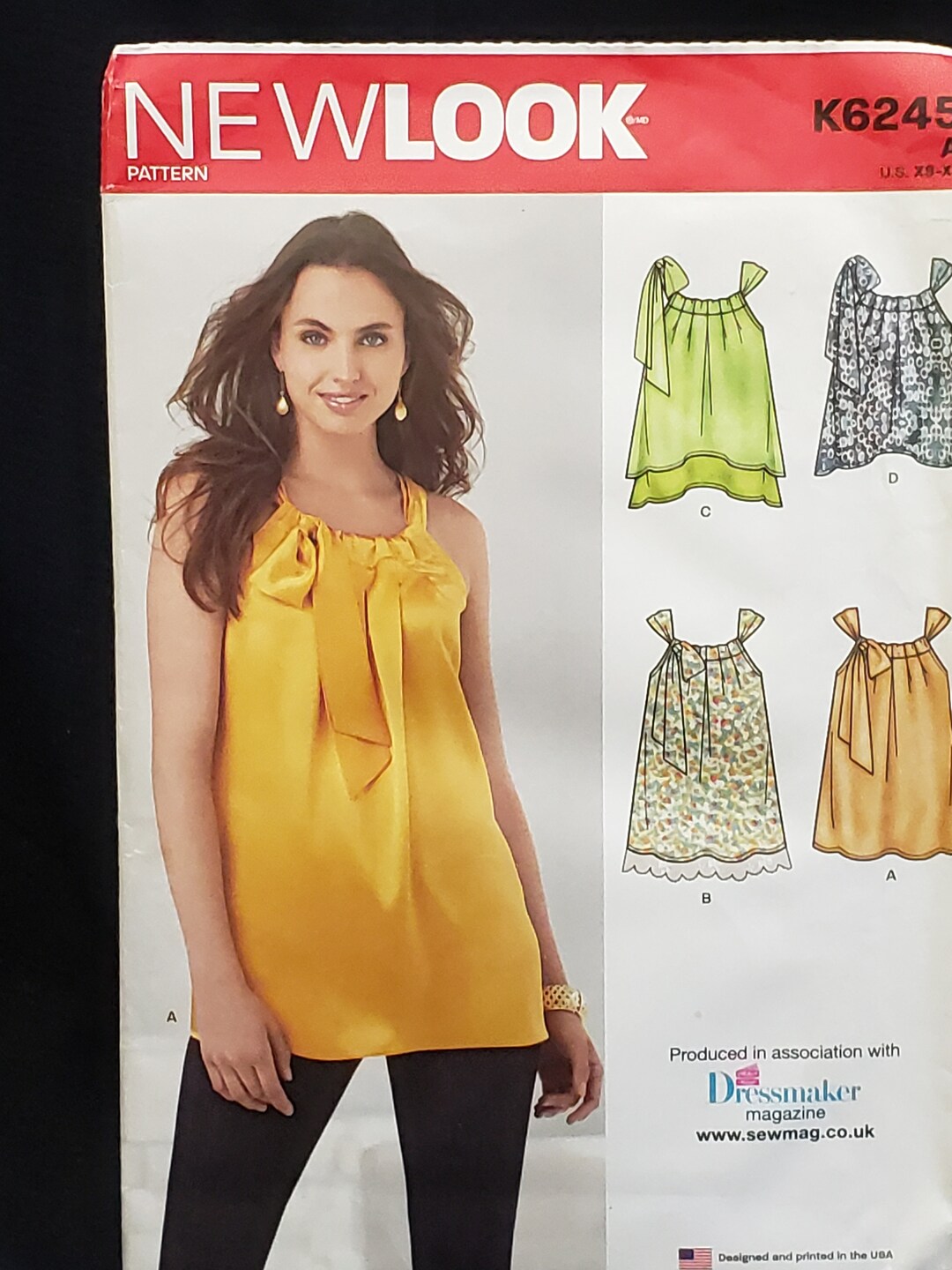 New Look 6245 Sewing Pattern for Tie Strap Blouse, Sizes XS-XL ...