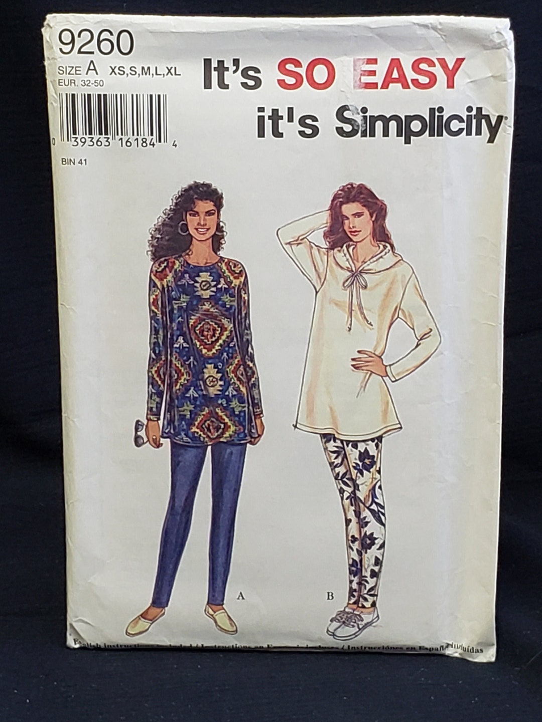 Simplicity 9260 Sewing Pattern, Misses Leggings and Tunic, Hooded ...