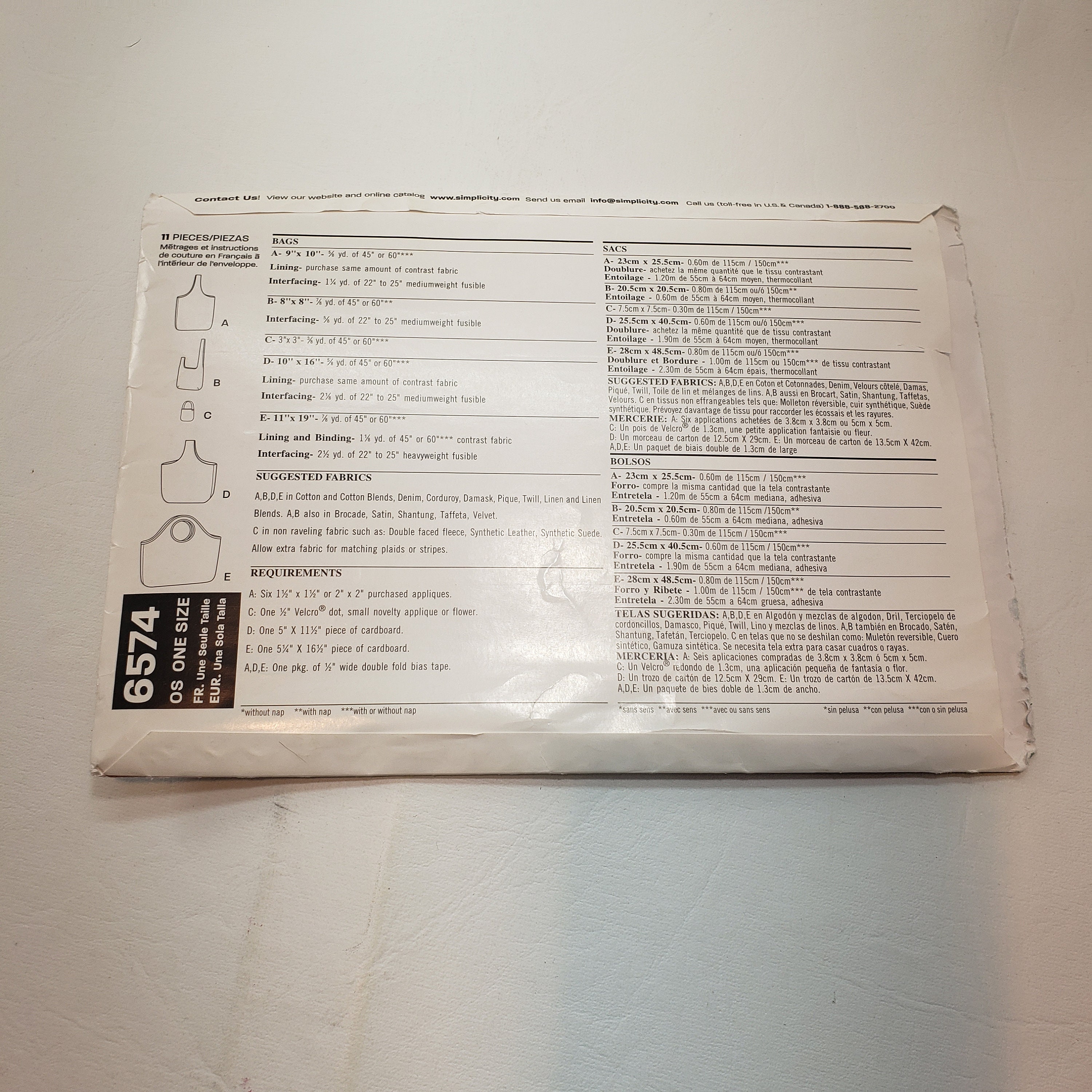 New Look 6574 Sewing Pattern Handbags Shoulder Bag Cell - Etsy