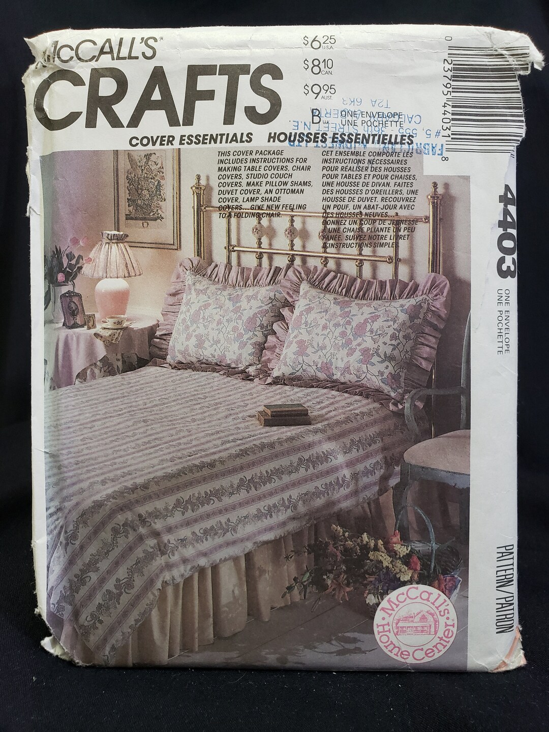 Mccalls Crafts Sewing Pattern 4403 for Table Covers, Chair Covers ...