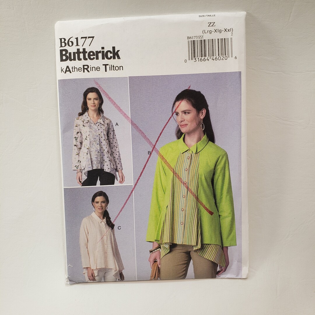 Butterick 6177, B6177 Sewing Pattern for Katherine Tilton Misses Shirt ...