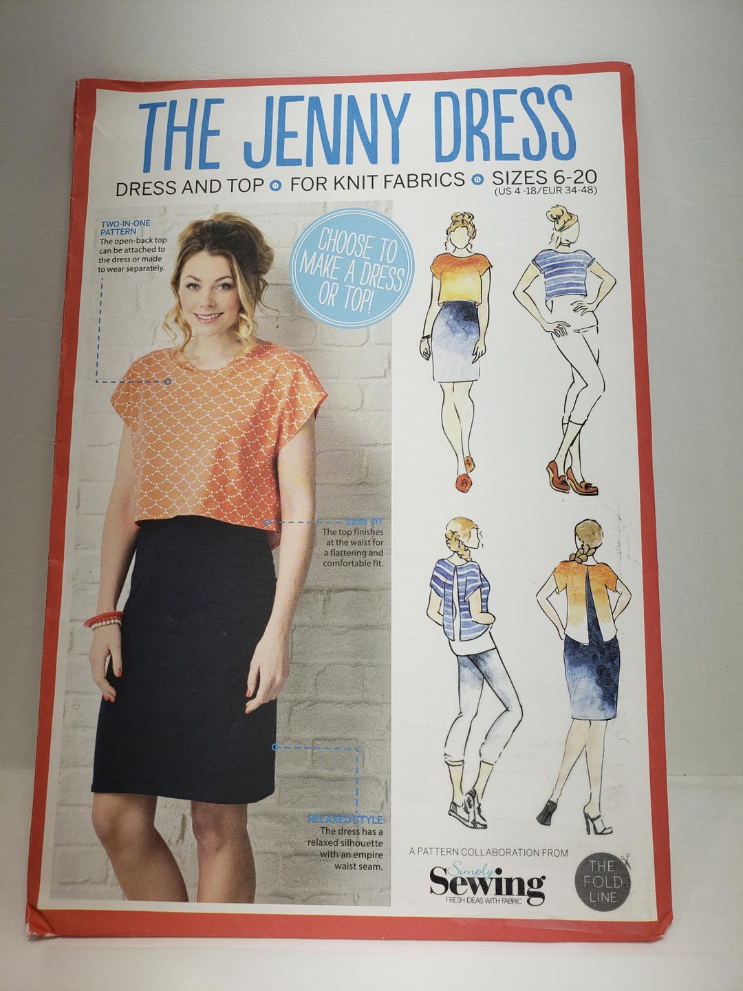Pattern for Woman's Dress and Top for Knit Fabrics - the Jenny Dress ...