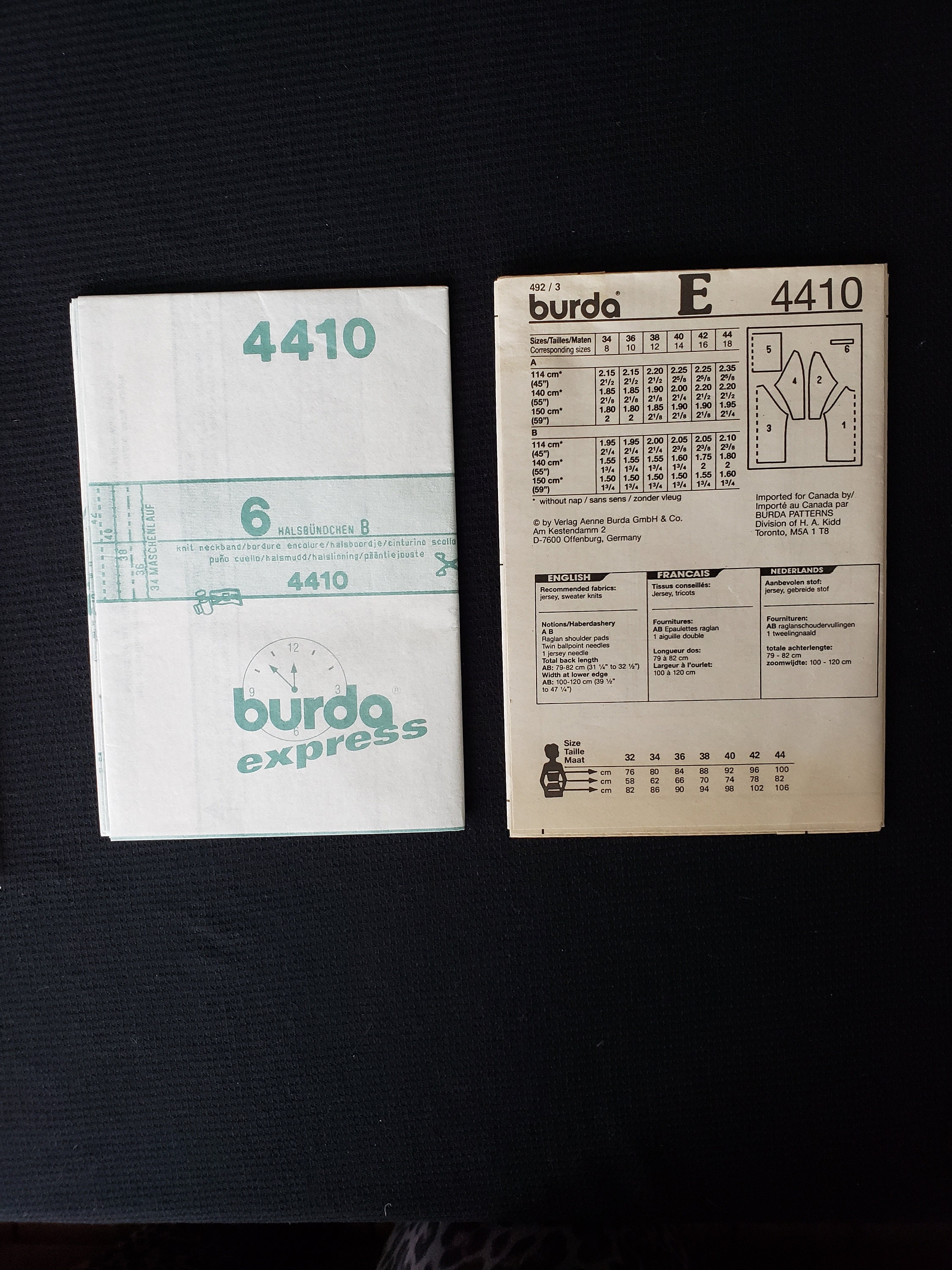 Burda 4410 Express Sewing Pattern for Misses', Pullover Top, Tunic Sz 8 ...