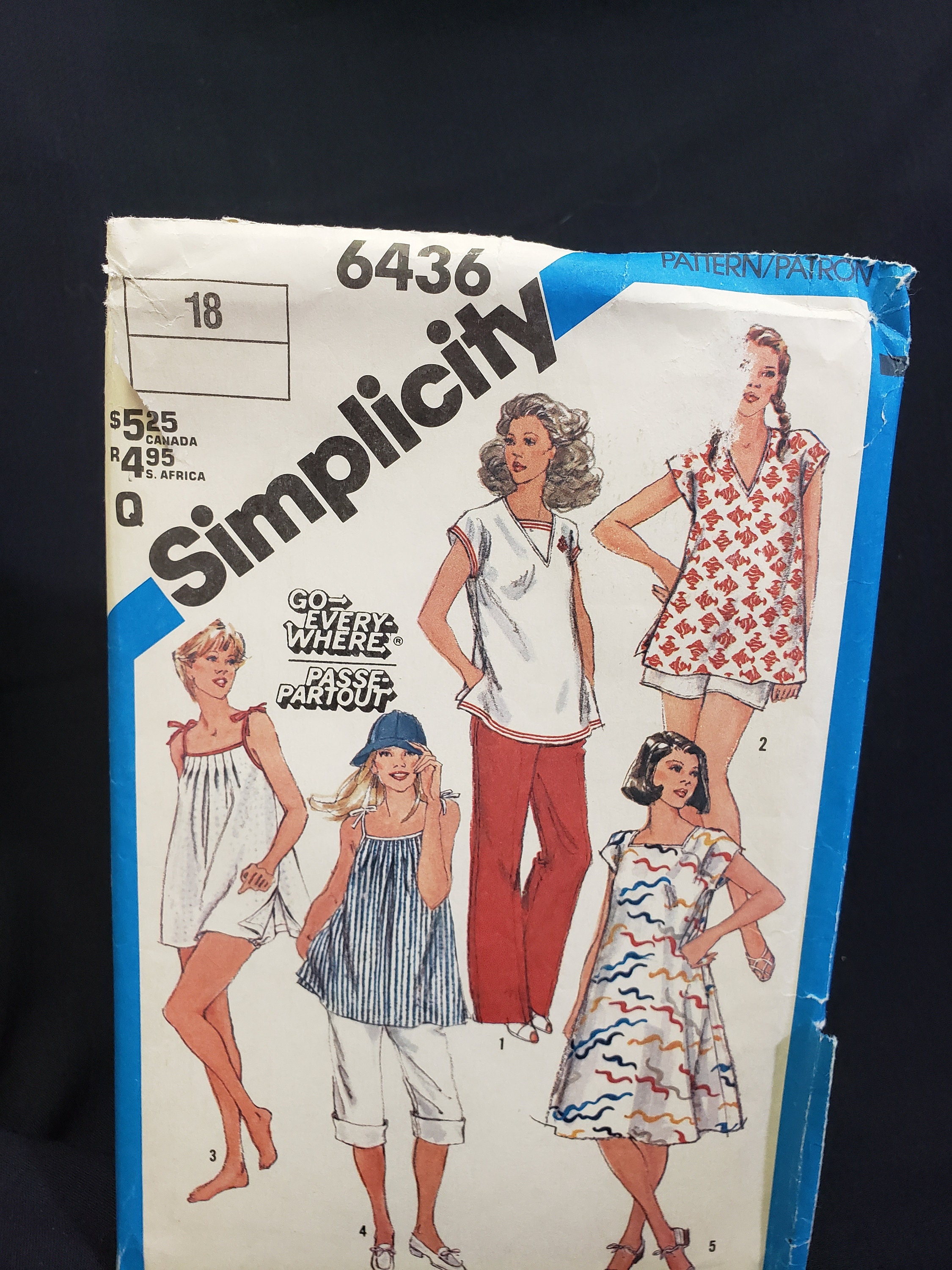 Simplicity 6436 Sewing Pattern for Go Everywhere Pullover Dress, Tops ...