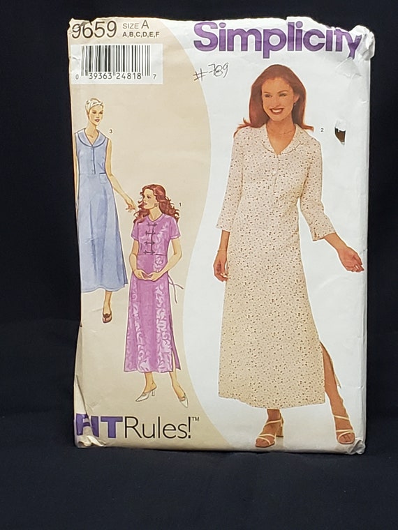 Simplicity 9659. Womens Dress Pattern. Loose Fit Maxi Dress | Etsy