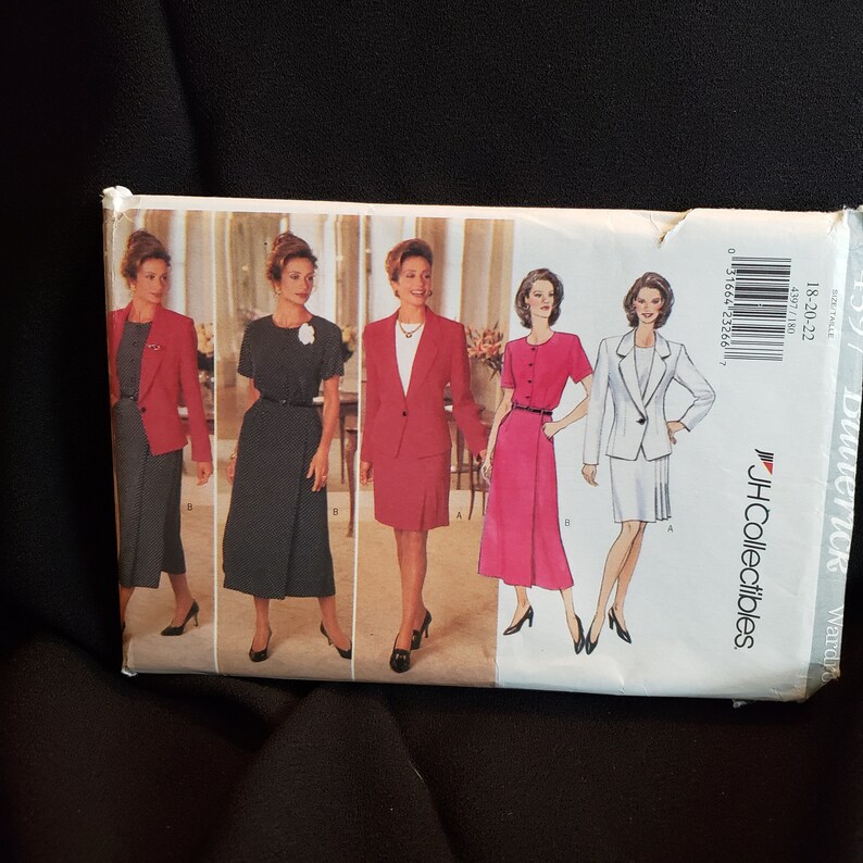Butterick 4397 Sewing Pattern for Jacket, Top and Skirt, Fitted Jacket ...