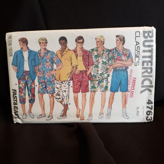 Butterick 4763 Sewing Pattern for Men's Shirts Shorts and | Etsy