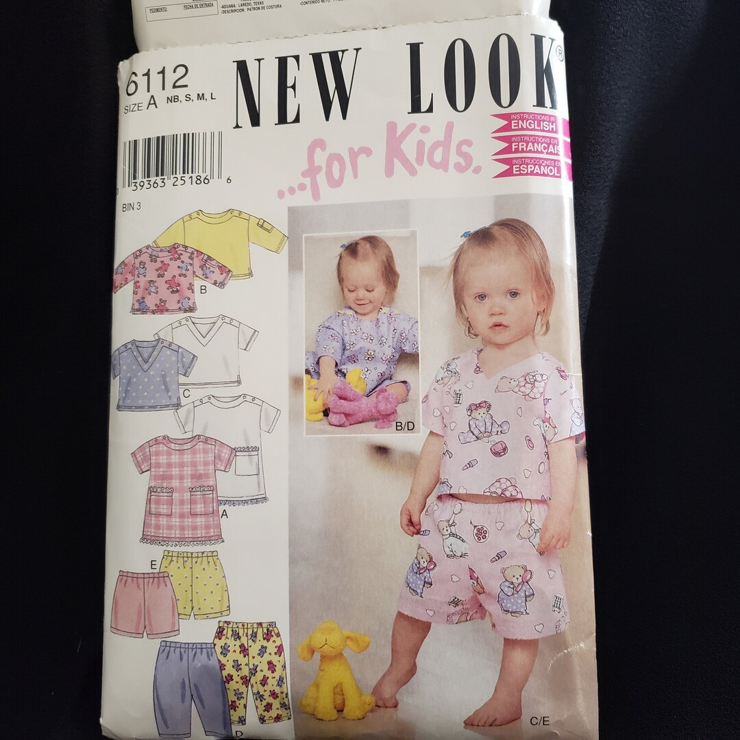 New Look 6112 Sewing Pattern for Baby's Night Clothes, Shorts, Top ...