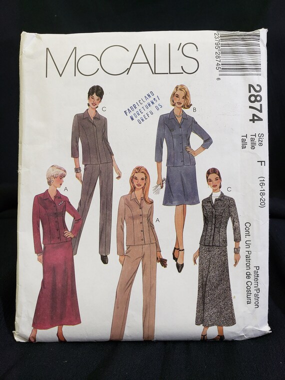 Mccall's 2874 Sewing Pattern for Classic Suits With - Etsy