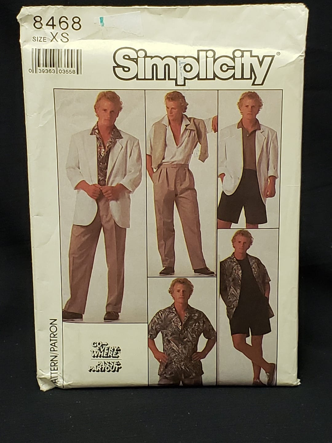 Simplicity 8468 Men's Shirt Pants & Shorts 80's Vintage Sewing Pattern ...
