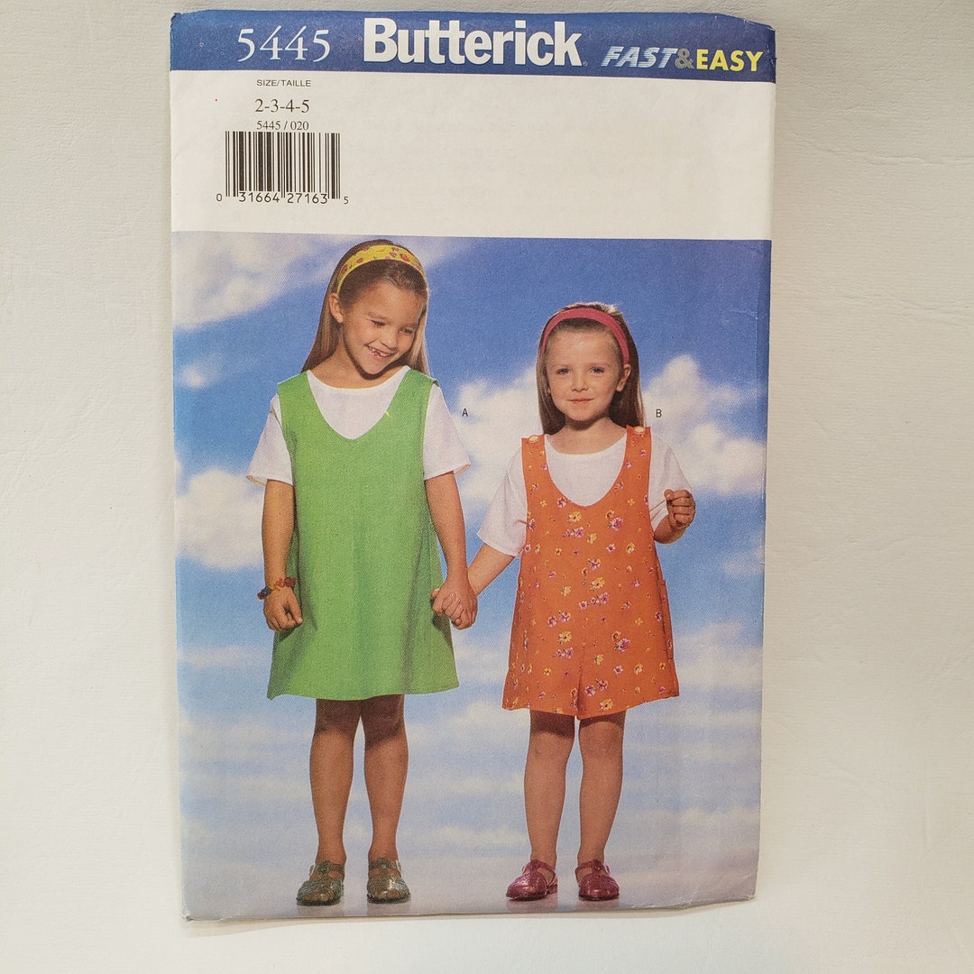Butterick 5445 Sewing Pattern, Fast & Easy Toddler/child Top, Dress or ...