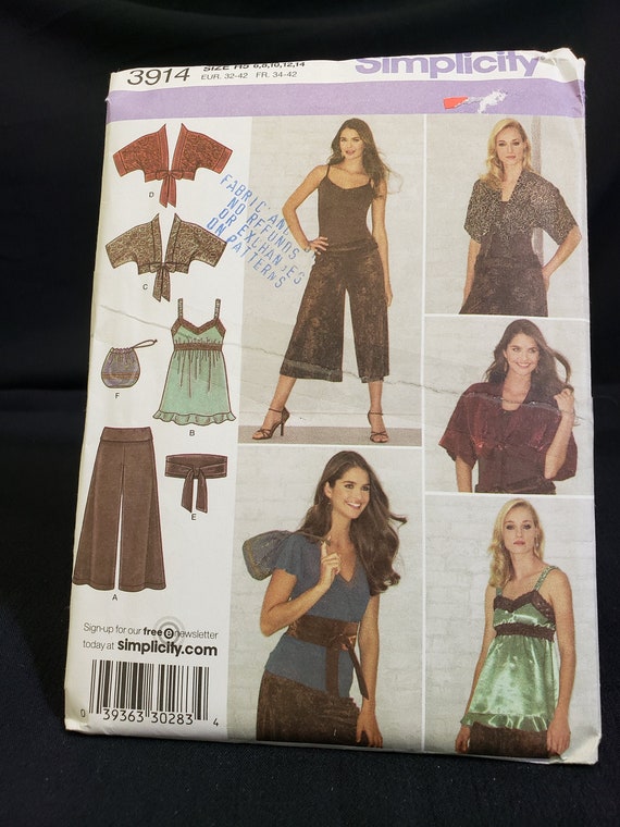 Simplicity 3914 sewing pattern for women's tunic kimono | Etsy