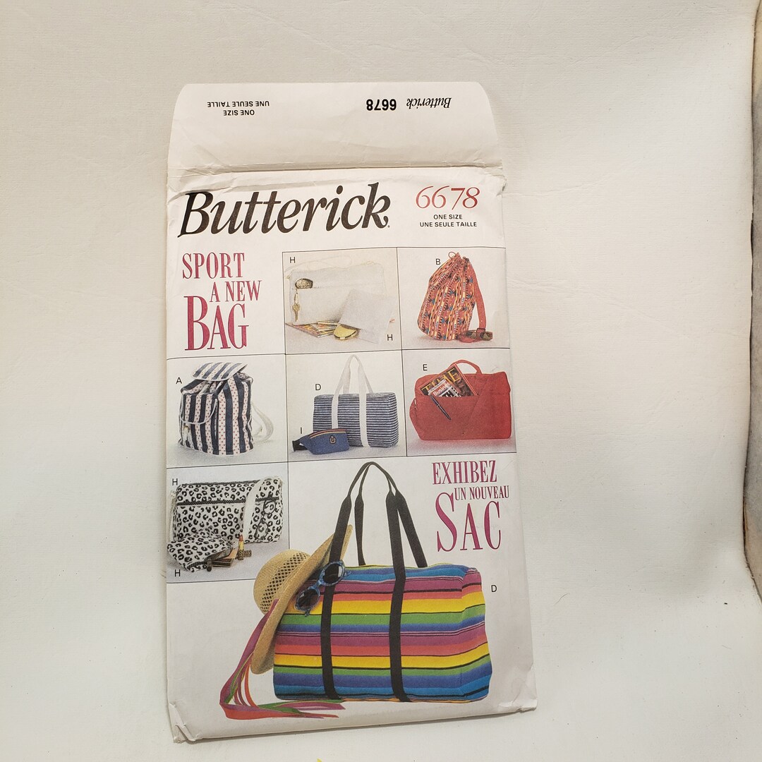 Butterick 6678 Vintage 90s Pattern Sport Bag Backpack Handbag Tote ...