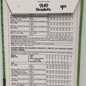 Simplicity 9149, Sewing Pattern for a Semi Fitted, Double or Single ...