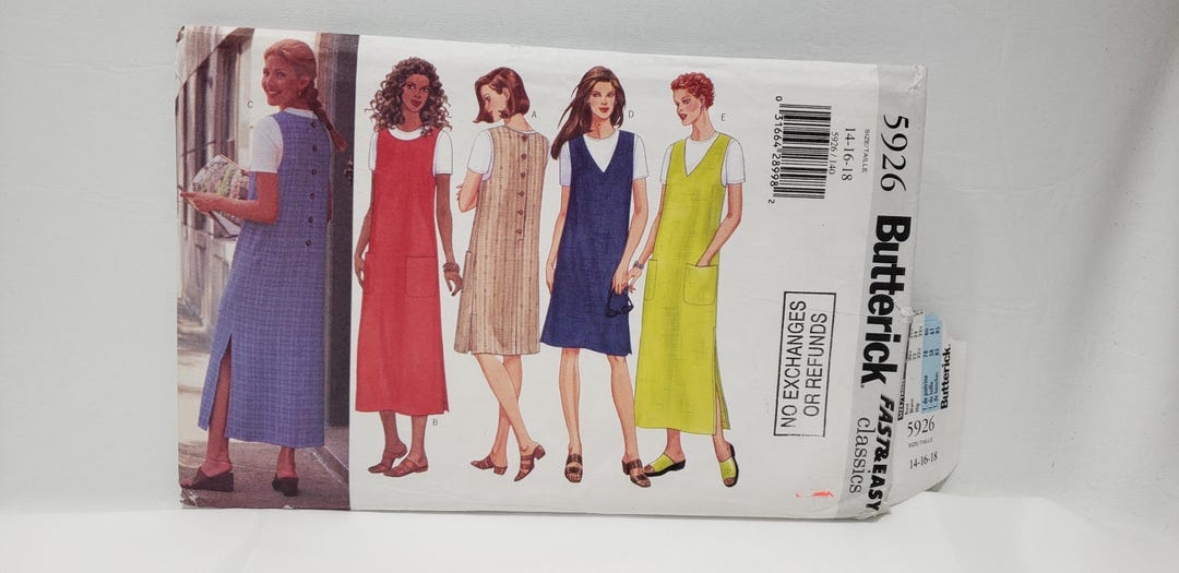 Butterick 5926 Jumper and Top Sewing Pattern Dress Pattern Uncut Ff ...