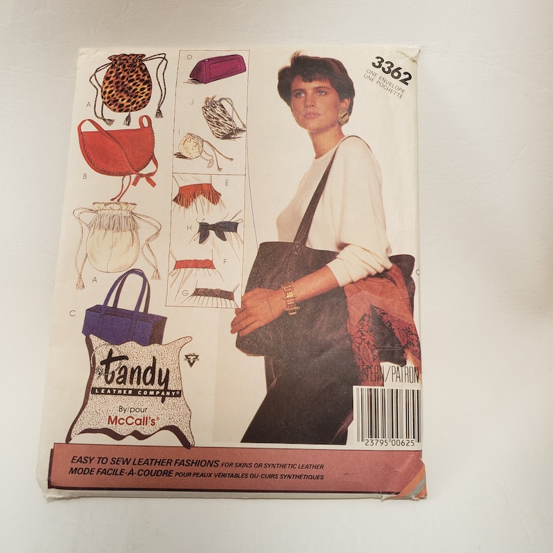 Mccall's 3362, Rare Sewing Pattern for Tandy Leather Hand Bags, Pouch ...