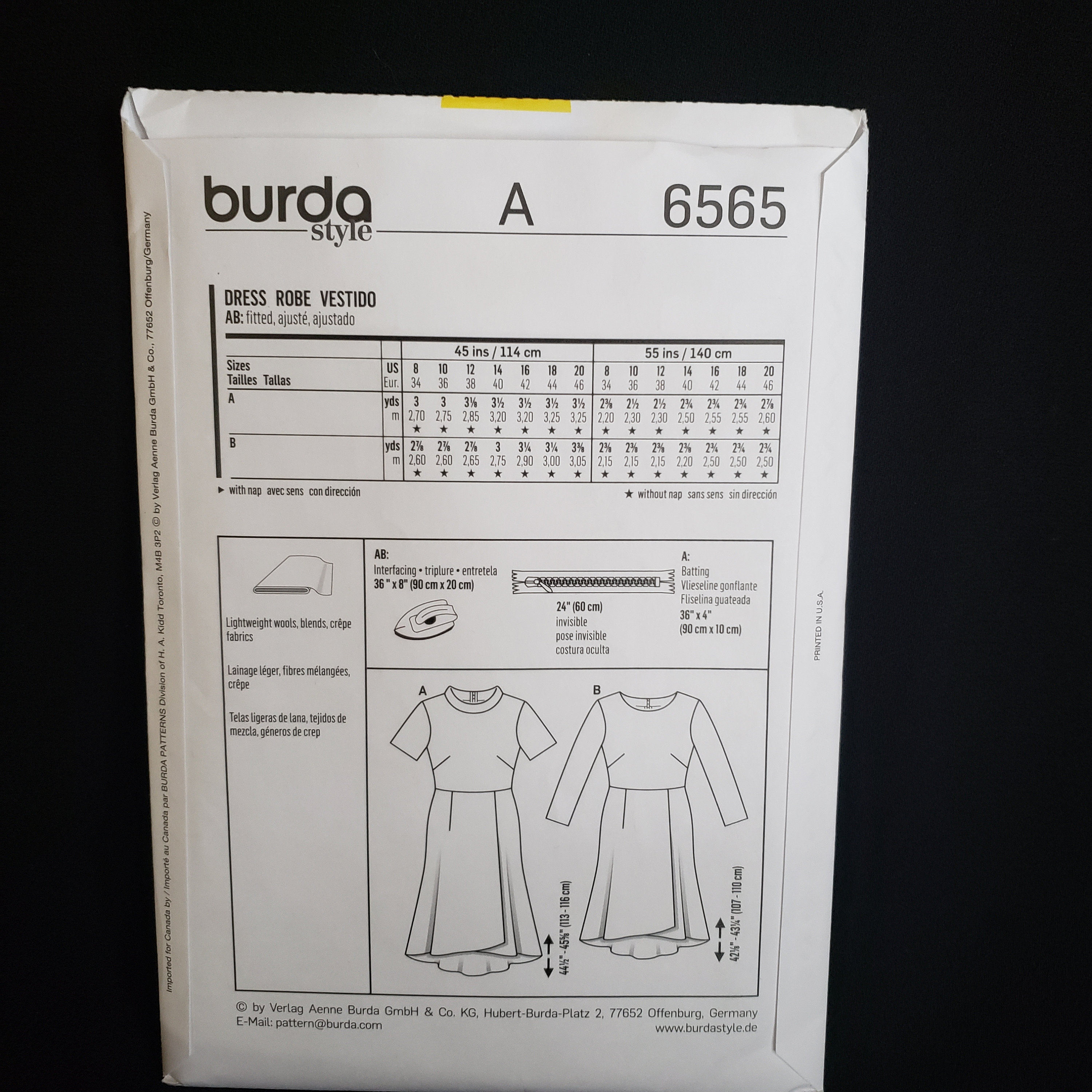 Burda 6565 Sewing Pattern for High Waisted Semi Wrap Dress - Etsy Australia