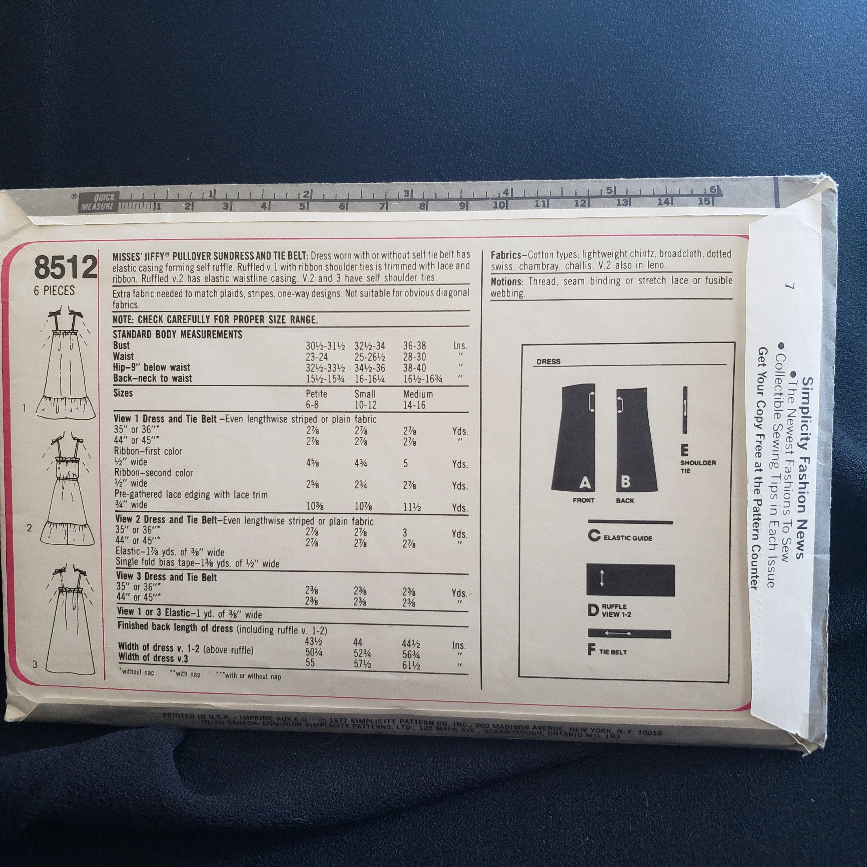 Simplicity 8512 Sewing Pattern for 1970's Misses Jiffy Pullover ...