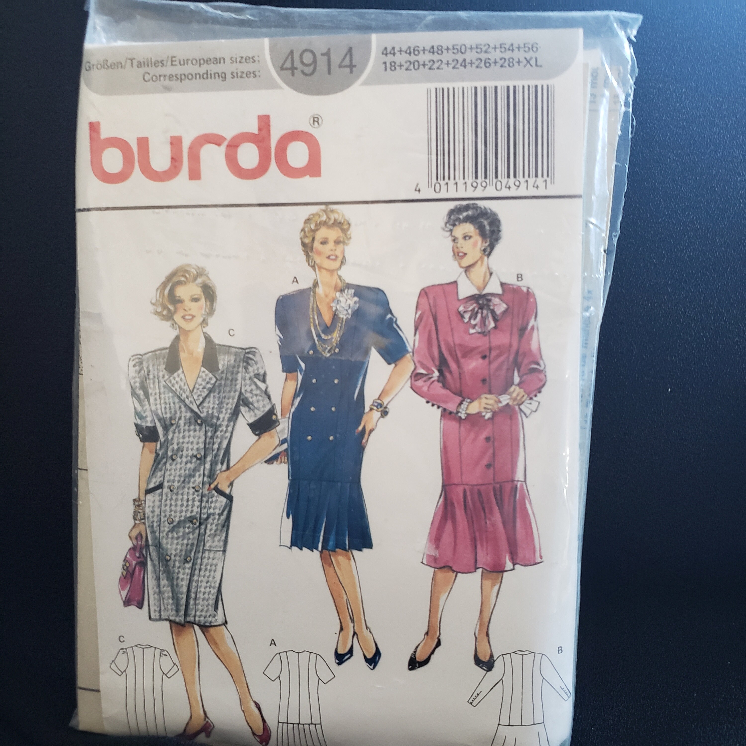 Burda 4914 Sewing Pattern for Drop Waist or Straight Dress, 30's Type ...