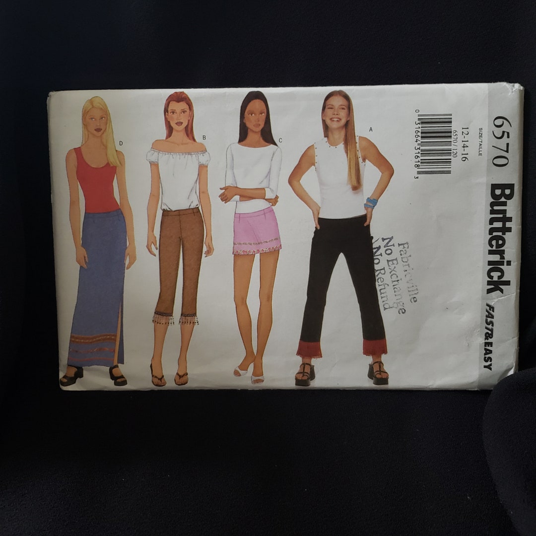 Butterick 6570 Sewing Pattern for Fast and Easy Below Waist Pants or ...