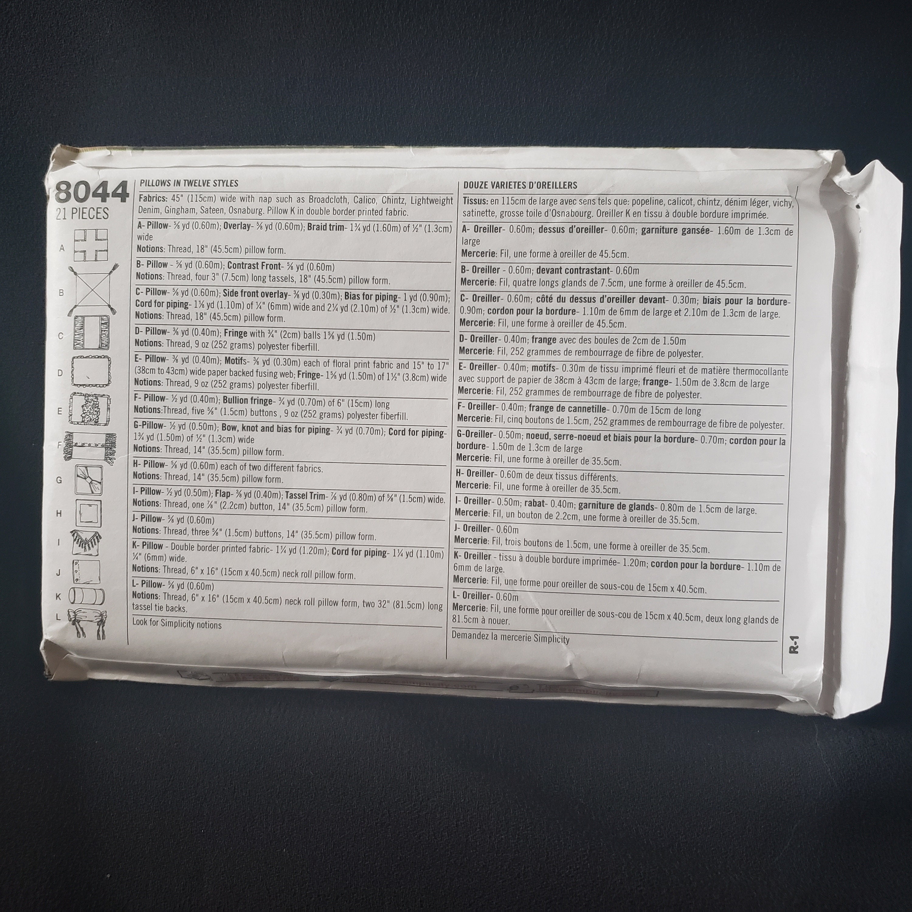 Simplicity 8044 Sewing Pattern Designer Pillows Crafts Home Decorating UNCUT FF - Etsy