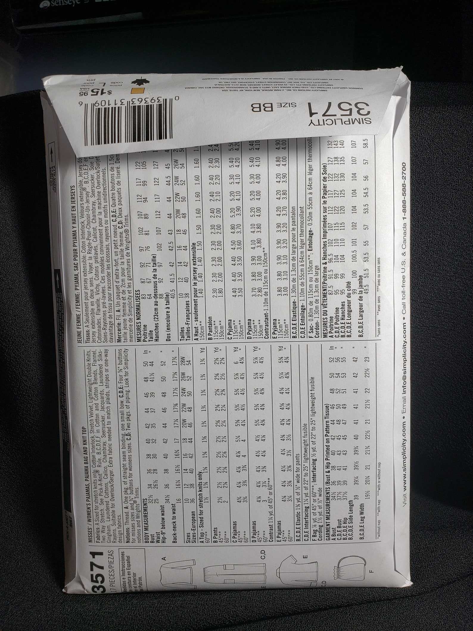 Simplicity 3571 Womens Sewing Pattern for Sleepwear Knit Top - Etsy