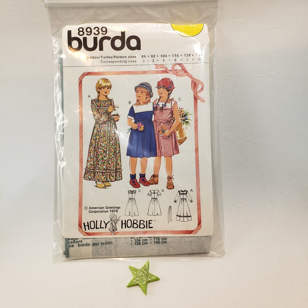 Burda 8939 Rare Sewing Pattern, Holly Hobbie Dress Girls, Sailor ...