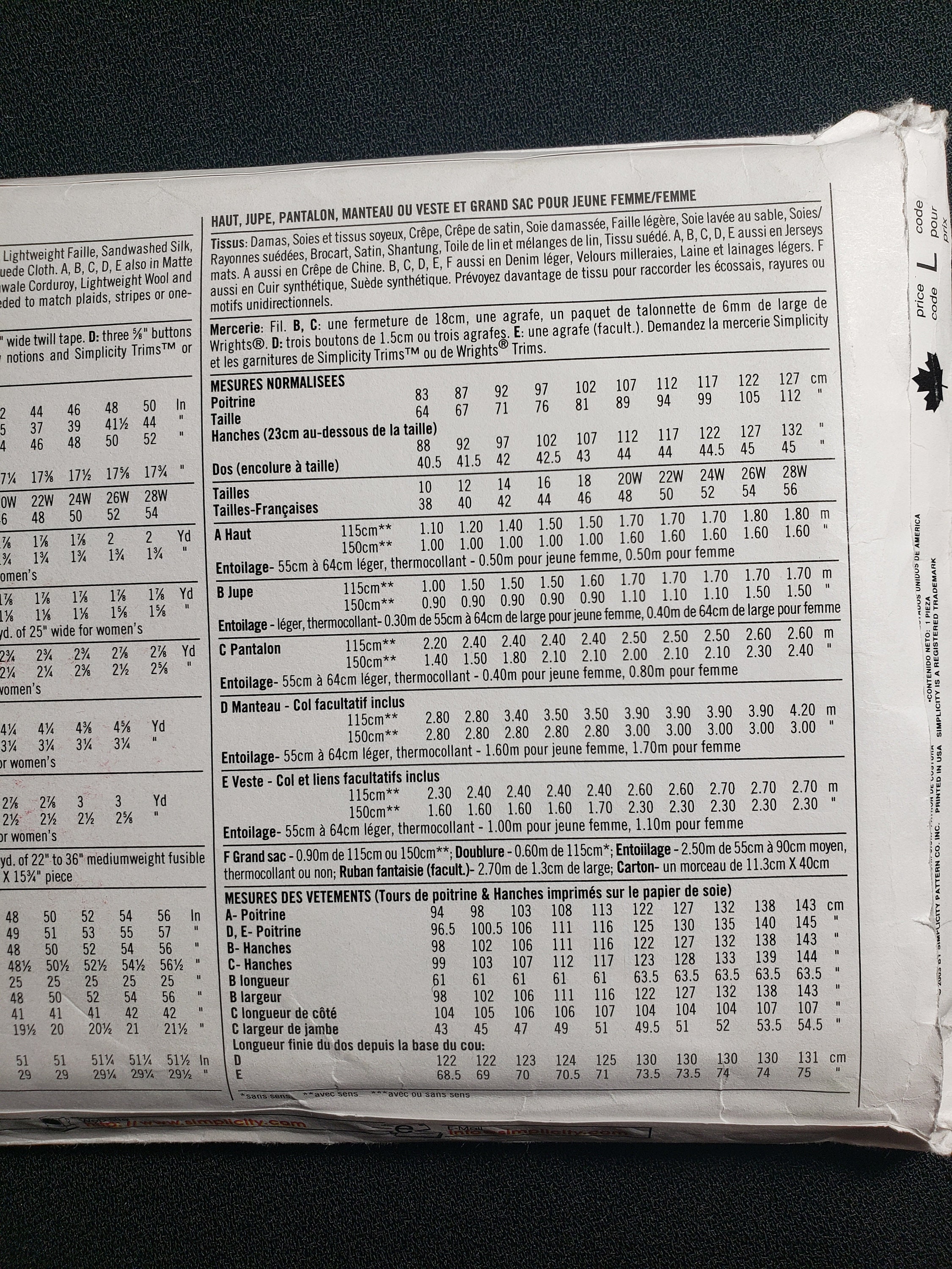 Simplicity 5311 Sewing Pattern for Easy Chic Coordinates - Etsy